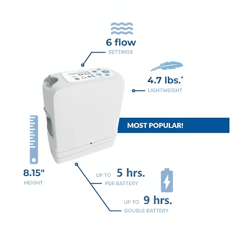 Inogen One G5 16-Cell Double Battery Portable Oxygen Concentrator ...